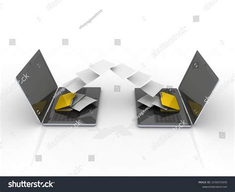 3d rendering folder connected computer network stock illustration