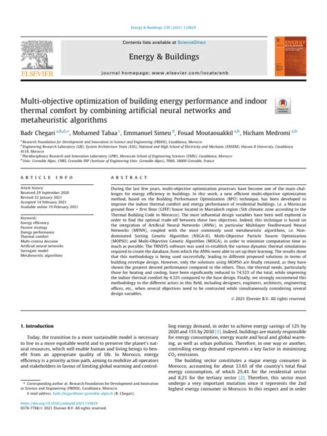 Multi Objective Optimization Of Building Energy Performance And Indoor