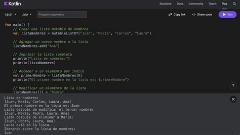 Uso De Listas En Kotlin Operating Systems Scripting PowerShell And