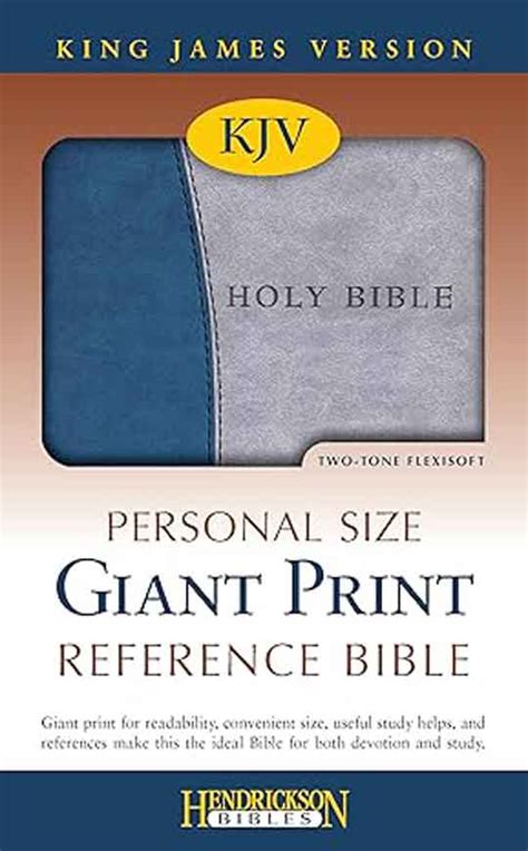 Personal Size Giant Print Reference Bible Kjv Blue Gray Sozo