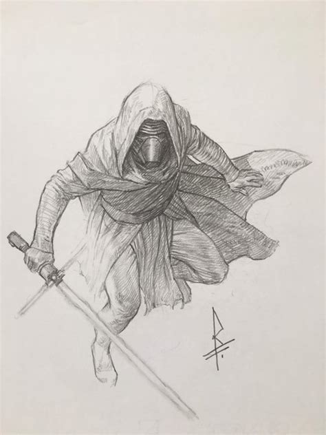 Star Wars Kylo Ren Full Figure Sketch Pencil By Riccardo Catawiki