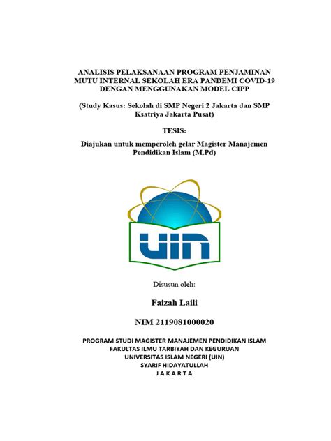 Tesis Analisis Dengan Model Cipp Pdf