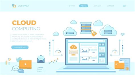 Premium Vector Cloud Computing And Web Services Technology Data Storage Hosting Connection