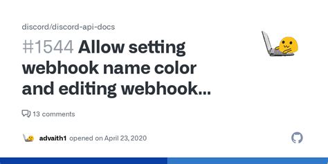 Allow Setting Webhook Name Color And Editing Webhook Messages · Issue