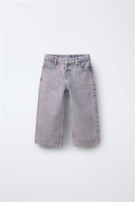 ΤΖΙΝ Wide Leg ΜΕ ΟΨΗ ΦΘΑΡΜΕΝΟΥ Ροζ Zara Greece Ελλαδα
