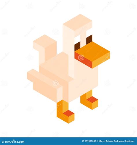 Isolated Duck Minecraft Vector Illustration Stock Vector Illustration