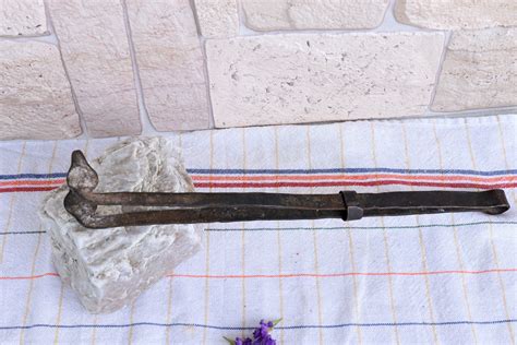 Antique Coal Tongs Iron Fire Tongs Hand Hammered Tongs Fire