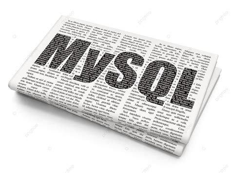 database concept mysql on newspaper background server html firewall