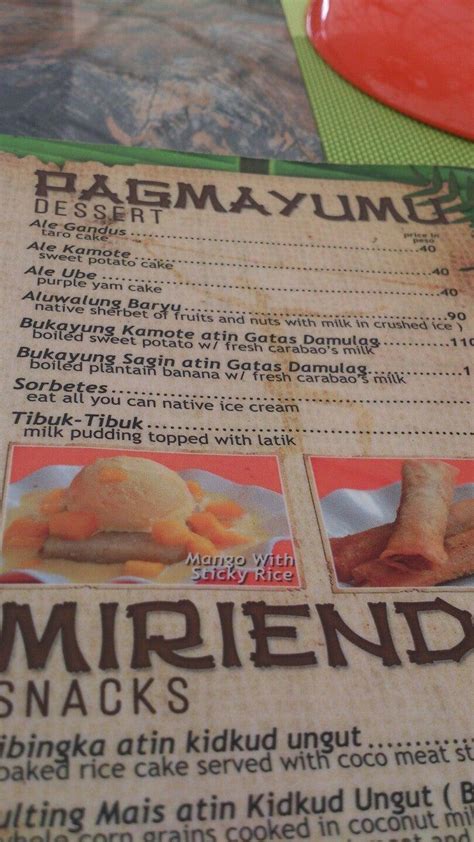 Menu At Matam Ih Restaurant Angeles