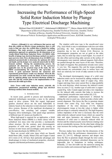 Pdf Increasing The Performance Of High Speed Solid Rotor Induction Motor By Plunge Type