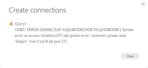 Solved Odbc Error 42000 Sap Ag Libodbchdc Dll Hdbod
