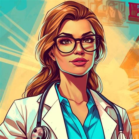 Premium Photo A Close Up Of A Cartoon Of A Woman In A Lab Coat