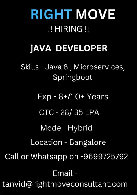 Tanvi D On Linkedin Java Springboot Microservices Hiring Rightmove