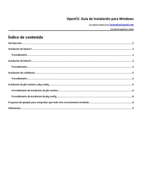 Tutorial De Instalación De Opencv Descargar Gratis Pdf Ingeniería