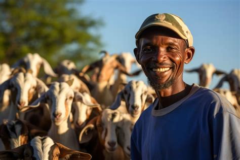 Фермер заботится о козловой ферме Бесплатно Фото