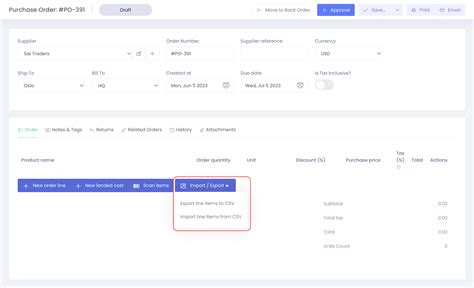 Import Or Export Line Items In Purchase Or Sales Orders Qoblex