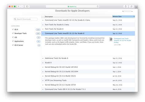 installer xcode macos sierra et gcc macplanete
