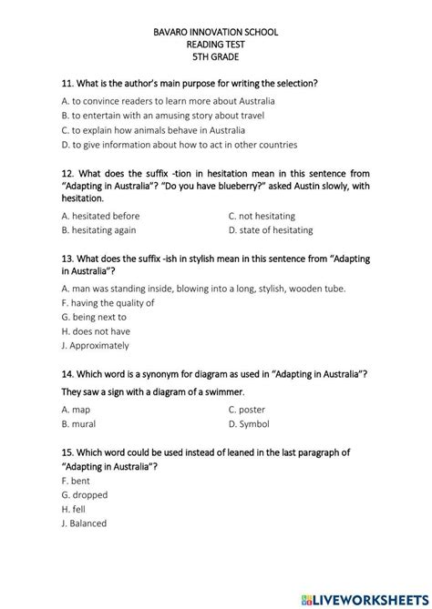 1078146 Reading Test 7th Grade Leila Mary Perez