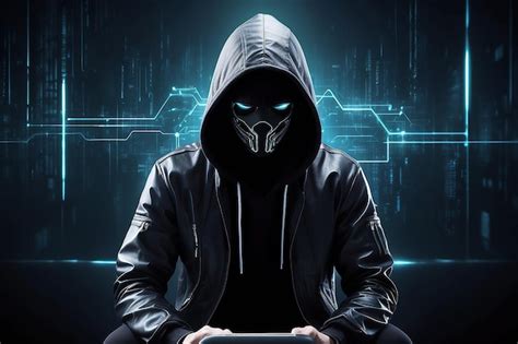 Premium Ai Image Photo Of A Hacker With Hood In A Futuristic Background