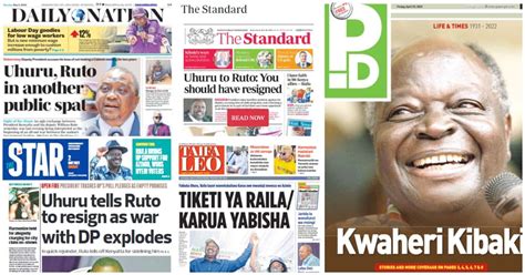 Kenyan Newspapers Review For May 2 Raila Odinga To Pick Martha Karua