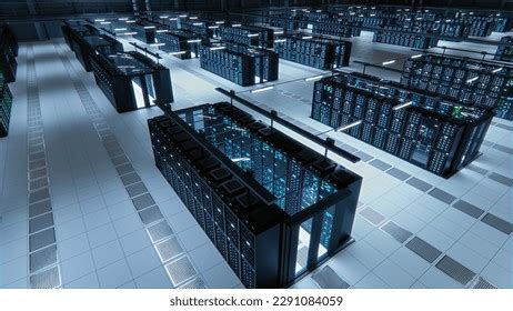 Data Technology Center Server Racks Working Stock Illustration