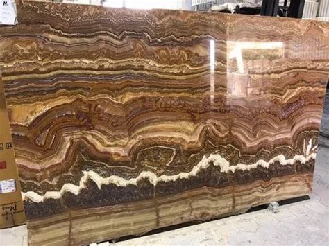 Golden Brown Fire Onyx Marble For Decor And Backlit Thickness 20 25