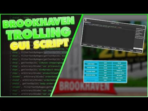 Roblox Brookhaven RP Script GUI OP Trolling GUI Script Pastebin YouTube