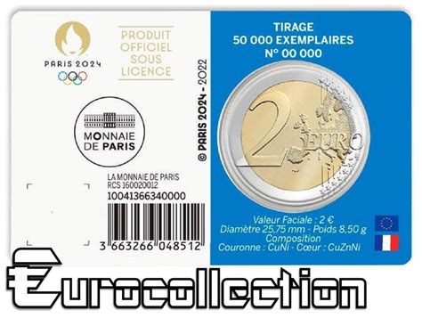 Euro France Jeux Olympiques De Paris Coincard Eurocollection Shop