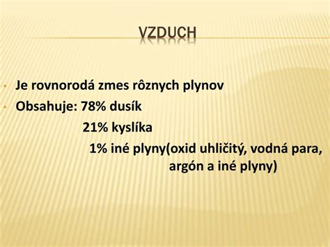 PPT VZDUCH Vlastnosti a využitie zložiek vzduchu PowerPoint
