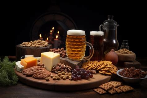 Premium Ai Image Oktoberfest Tasty Bavarian Festival Beer Snacks