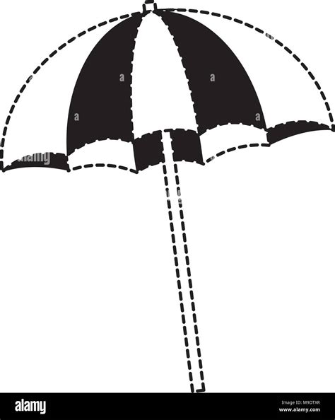 Beach Parasol Icon Over White Background Vector Illustration Stock