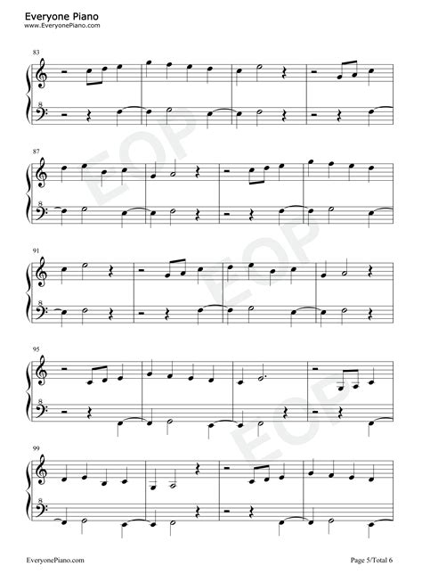 三葉のテーマ 三葉的主題曲 C調簡單好聽版五線譜預覽 Eop線上樂譜架