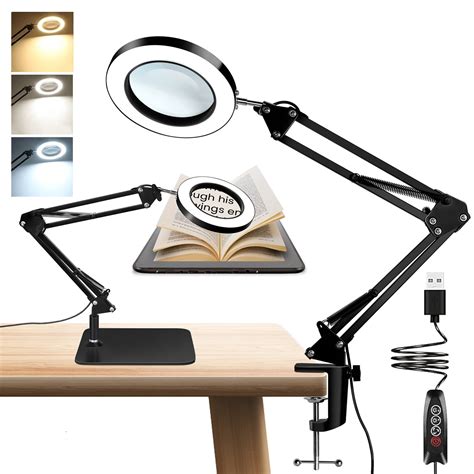Desk Lamp Magnifying Crafts Glass Desk Lamp 5x 10x Magnifier With 40