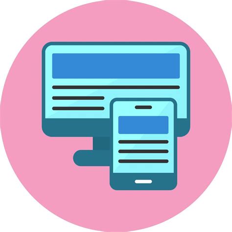 Responsive Design Flat Circle Style Icon 54683348 Vector Art At Vecteezy