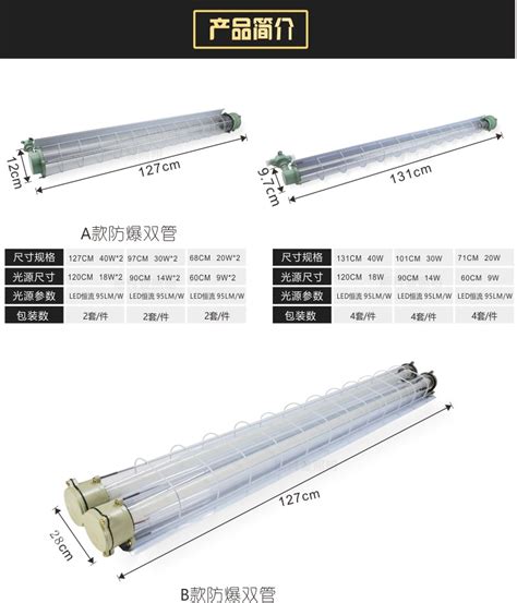 Led防爆灯管带防护网罩t8双管单管1 2米60密闭应急长条防爆荧光灯 阿里巴巴