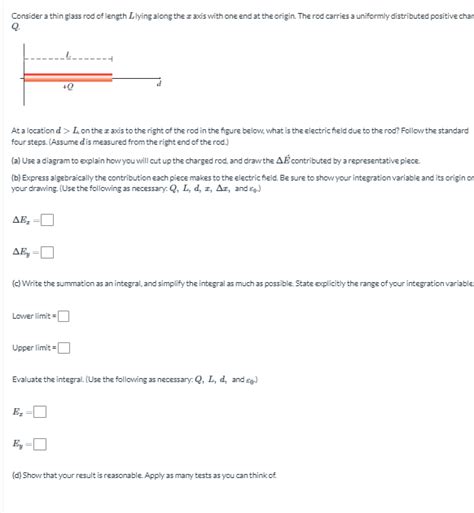 Solved Consider A Thin Glass Rod Of Length L Lying Along The Chegg