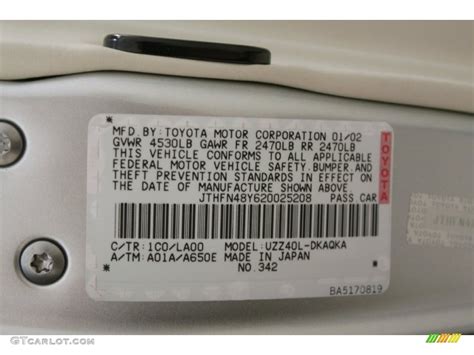 2002 Sc Color Code 1c0 For Millenium Silver Metallic Photo 74035335