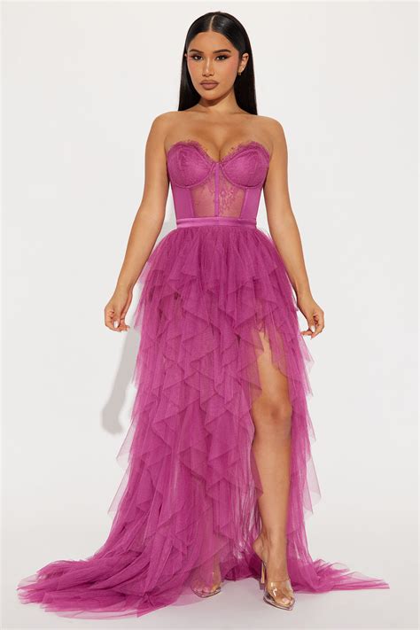 Anastasia Tulle Maxi Dress Mauve Fashion Nova Luxe Fashion Nova