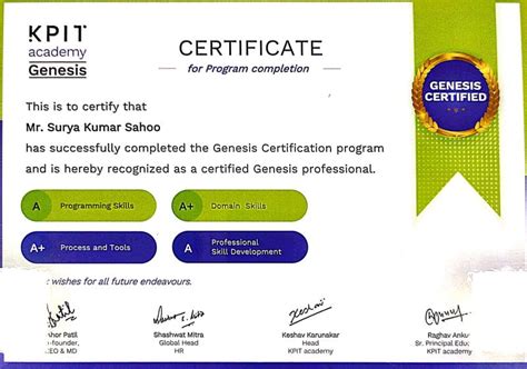 surya kumar sahoo on linkedin connections certificate kpit