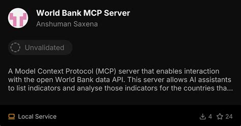 世界银行 mcp 服务器 mcp servers · lobehub