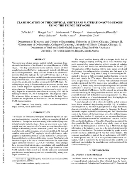 Pdf Classification Of The Cervical Vertebrae Maturation Cvm Stages