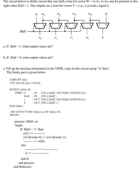 Solved The Circuit Below Is Shifter Circuit That Can Shift A