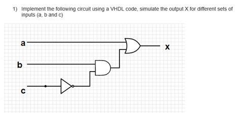 Solved 1 Implement The Following Circuit Using A Vhdl Code