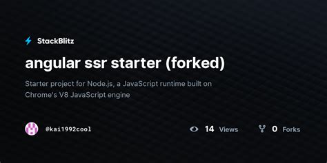 Angular Ssr Starter Forked Stackblitz