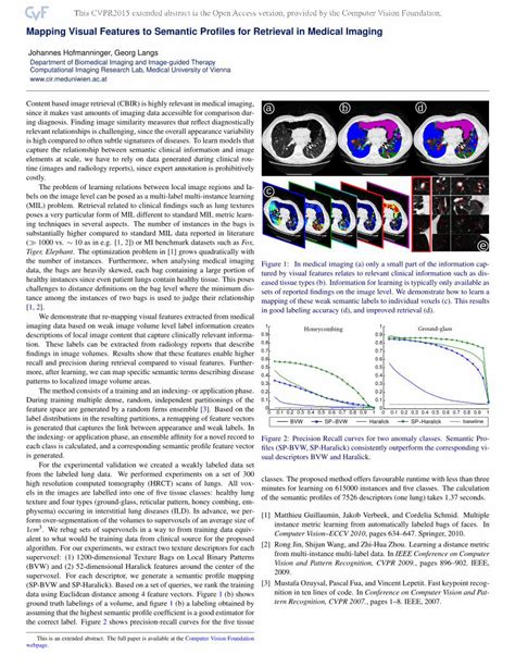 Pdf Mapping Visual Features To Semantic Proﬁles For Retrieval