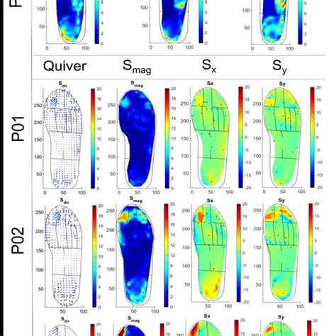 Top Heat Maps Showing The Resultant Strain Magnitude SMAG For P03