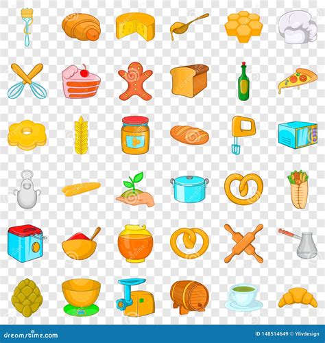 cones Ajustados Estilo Da Cozinha Dos Desenhos Animados Ilustração do