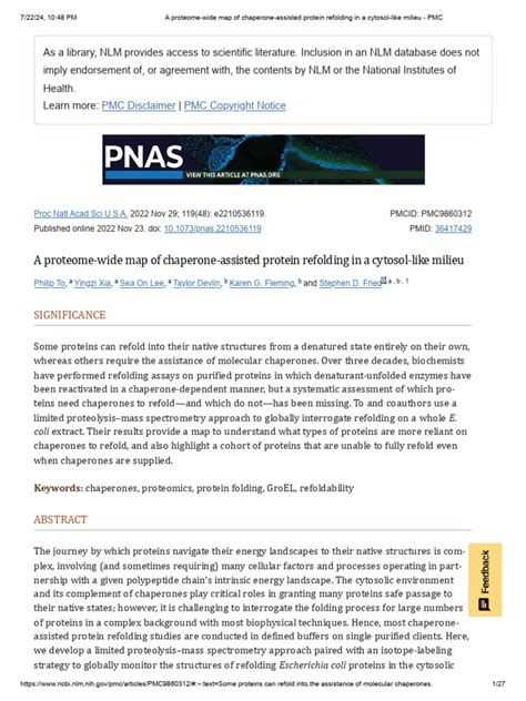 A Proteome Wide Map Of Chaperone Assisted Protein Refolding In A