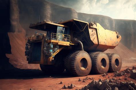 Premium Ai Image A Mining Operation With A Mining Dump Truck