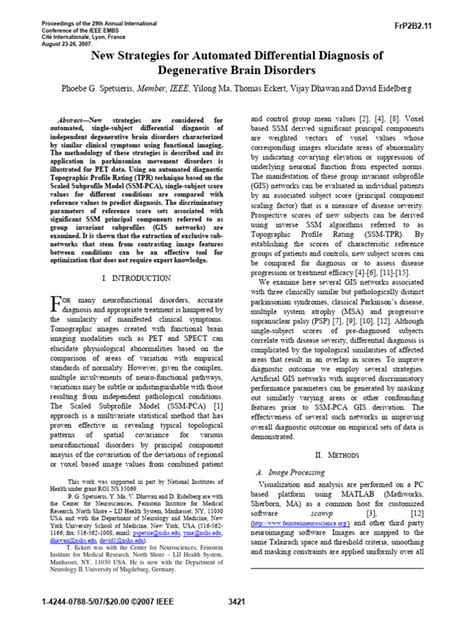 New Strategies For Automated Differential Diagnosis Of Degenerative